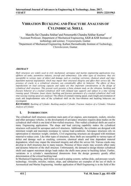 Vibration Buckling And Fracture Analysis Of Cylindrical Shell Pdf