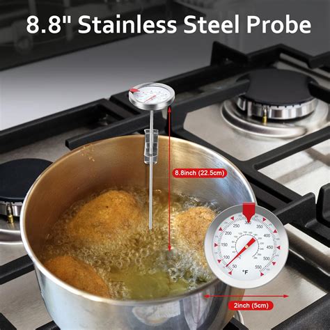 Candy Thermometer With Pot Clip Frying Oil Thermometers Deep Fryer
