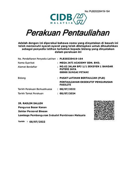 Borang B Cidb Kyantaromills