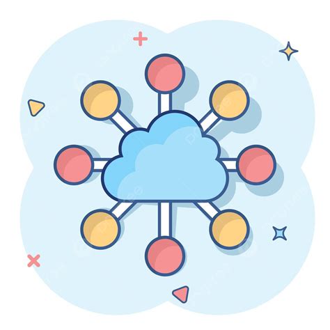 Cloud Computing Comic Icon With Analytics Infographic Clouds Function