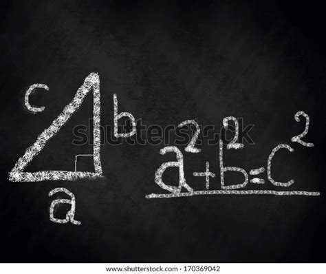 Maths Pythagorean Theorem Chalk Blackboard Stock Illustration 170369042