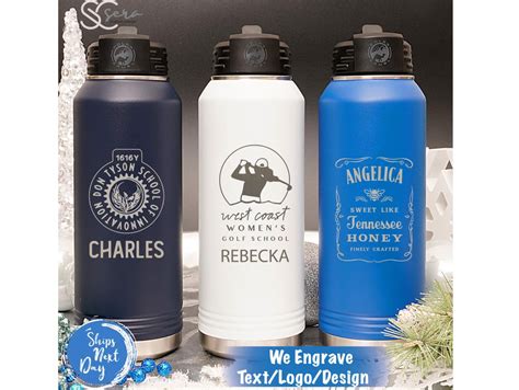 Personalized Laser Engraved Water Bottle With Custom Logo Name Text