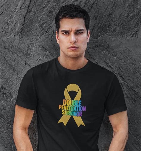 Gay Double Penetration Survivor Ribbon Shirt Funny Lgbtq Pride