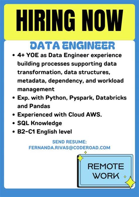 Jobopening Dataengineer Remotework Opportunity Fernanda Rivas
