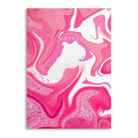 CENTRAL 23 Pink Notebook College Ruled Marble Notebooks For Women Liquify Pink 192 Ruled