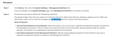 Firepower 1120 Ftd In Fdm How To Use Internal Ntp And Dns Cisco Community