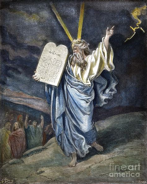 Moses Descending Mt Sinai By Gustave Dore