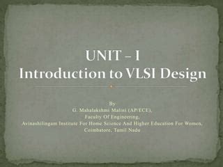 Unit I Introduction To VLSI PPTX