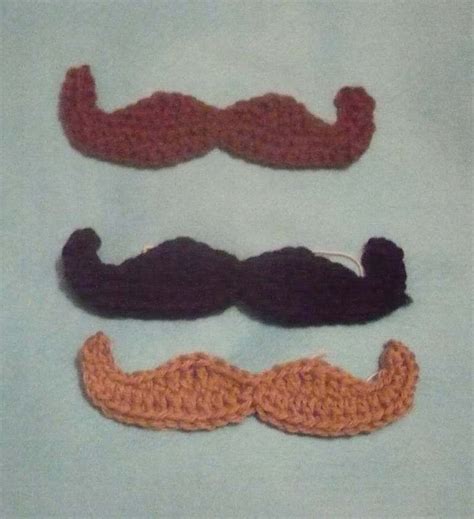 Military Mustache Crochet Appliques