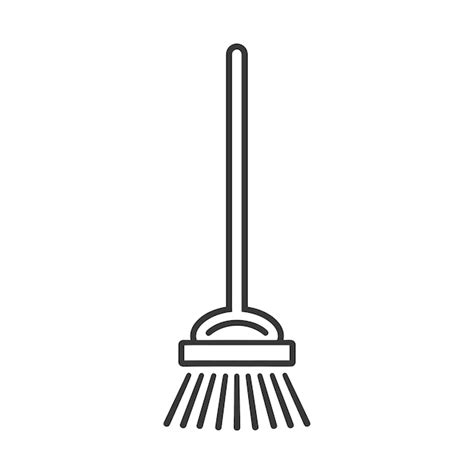 Premium Vector Black And White Line Art Illustration Of A Broom