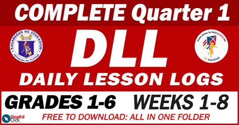 Daily Lesson Logs Quarter 1 Compilation Weeks 1 8 Deped Click