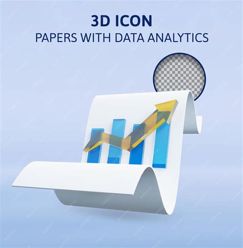 Premium Psd Papers And Graphs With Data Analytics 3d Rendering
