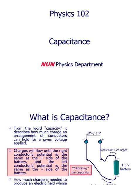 Lecture 5 Capacitance Main Pdf Capacitance Capacitor