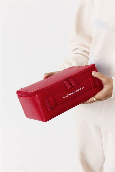 BÉis X Lonely Ghost The Cosmetic Case In Text Me Red Red Cosmetic Travel Case And Organizer