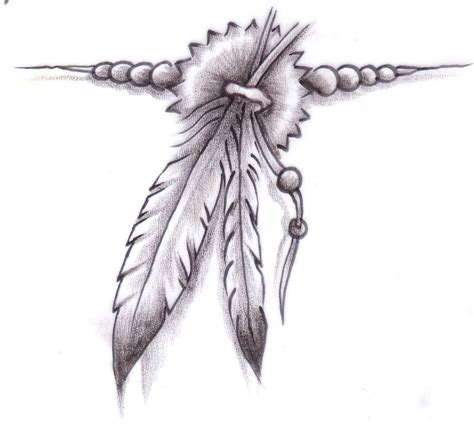 Feather With Beads Indian Feather Tattoos Feather Tattoo Meaning