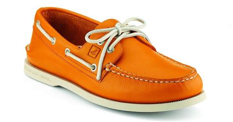 Sperry Top Sider Color Pack Luxury Orange Leather Casual Shoes