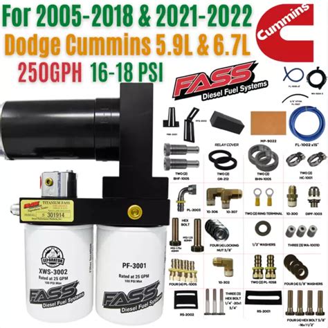 Fass Titanium Diesel Fuel Lift Pump 250gph For 05 18 Dodge Cummins 59l
