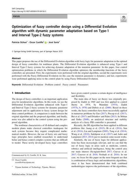 Optimization Of Fuzzy Controller Design Using A Differential Evolution