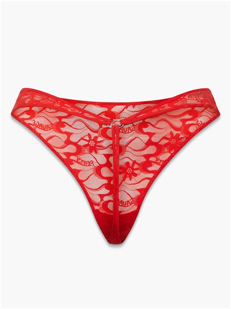 Link Up Lace High Leg Thong Panty Savage