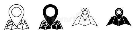 Map Marker Icons Versions Set In Black Flat And Line Style Stock Vector Illustration Of Black