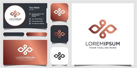 미니멀리스트 우아한 잎과 라인 아트 스타일의 오일 아이콘 디자인 아름다움 화장품 요가 및 스파를위한 아이콘 아이콘과 명함 디자인