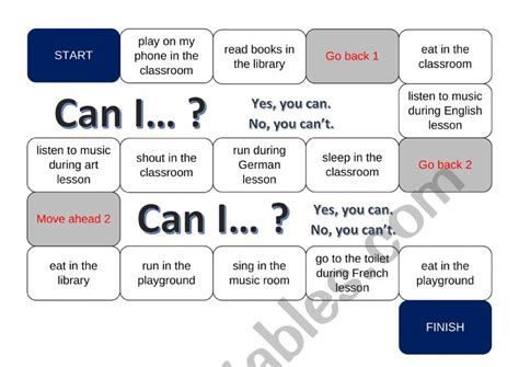 board game asking permission esl worksheet by kitsuneiro