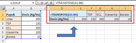 Penggunaan Rumus Transpose Excel Student Terpelajar Media