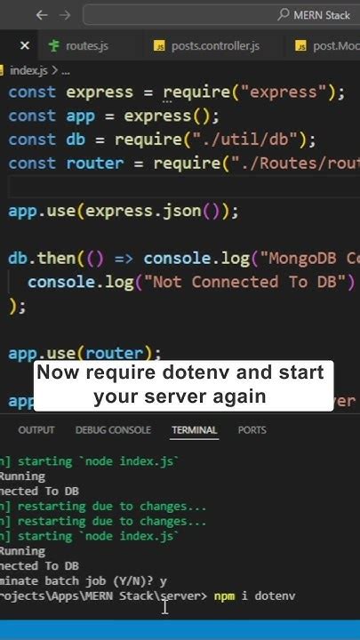 How To Secure Your Mongodb Connection String In Mern Stack Mernstack Mongodb Nodejs Reactjs