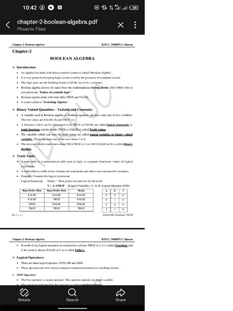 Boolean Algebra Pdf