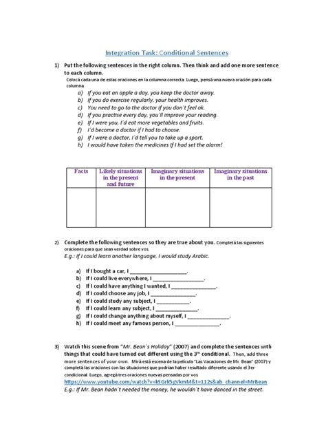 Conditional Sentences Type 0 1 2 And 3 Pdf