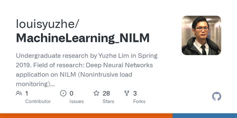 Github Louisyuzhemachinelearningnilm Undergraduate Research By