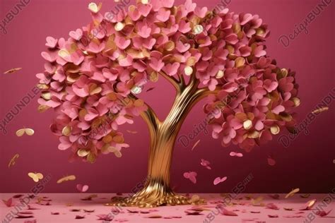 Tree Pink Leaves With Pink Background Wallpaper