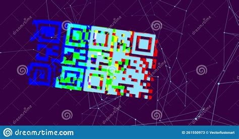 Qr Code Scanner Over Network Of Connections Against Blue Background