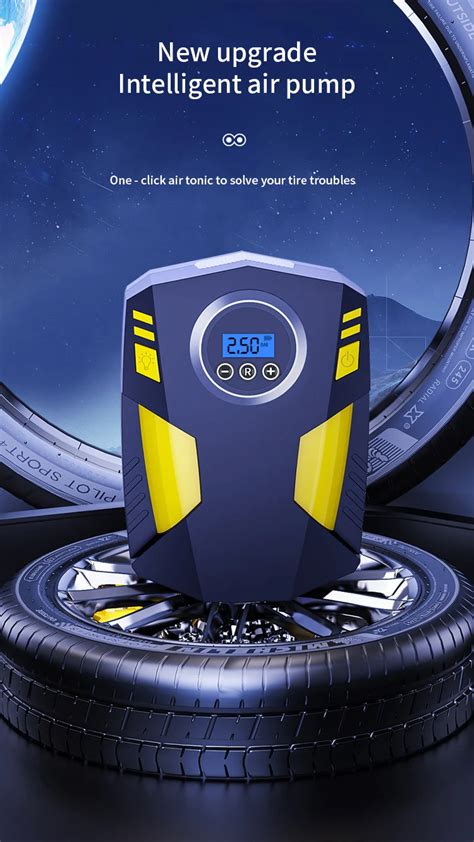 공기 압축기 150 Psi 휴대용 전기 타이어 휠 팽창기 자동차 자전거 오토바이 미니 배터리 디지털 디스플레이 공기 펌프 Buy 팽창식 타이어 남자무선 타이어 팽창기