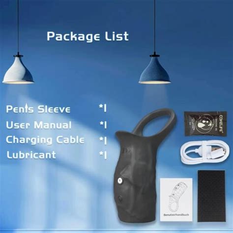 Vibrating Penis Extender Sleeve Cock Ring Vibrator Extension Men Couple