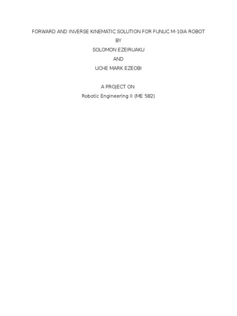 forward and inverse kinematics of a 6dof robot pdf cartesian