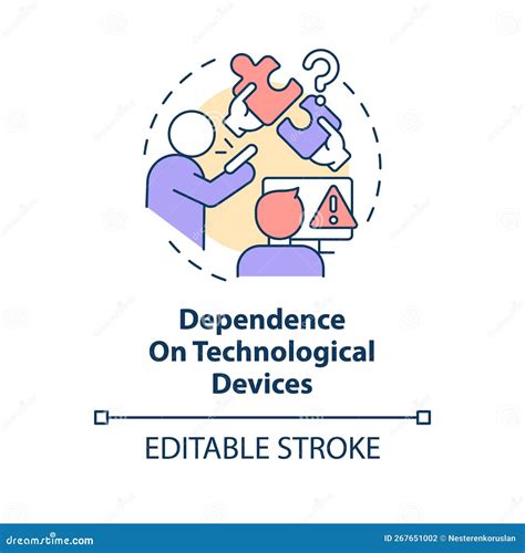 Dependence On Technological Devices Concept Icon Stock Vector Illustration Of Information