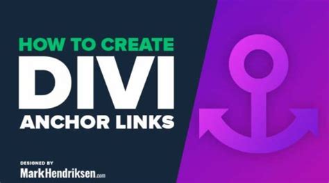 Divi Anchor Links Tutorial