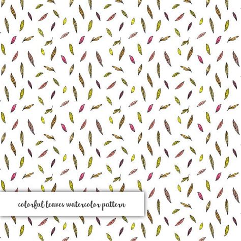 작은 잎을 가진 다채로운 수채화 패턴 Eps Uidownload