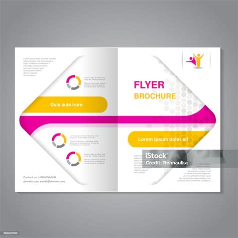 벡터 현대 브로슈어 광장에서 점선된 디자인 추상 전단지 레이아웃 템플릿입니다 A4 크기에 대 한 가로 세로 비율입니다 핑크 노랑 회색 백색 색깔의 포스터 인간의 기호 잡지