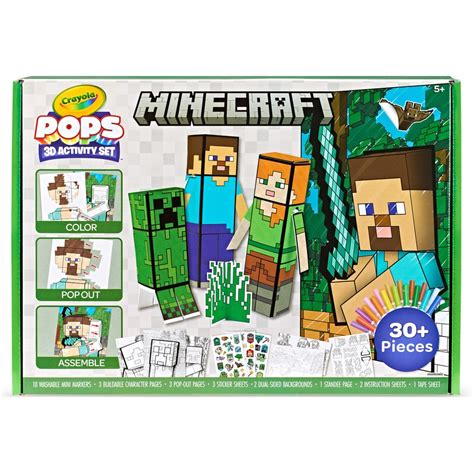 Crayola Pops 3d Activity Set Minecraft Big W