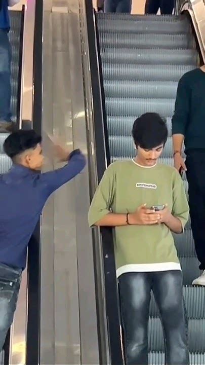 Slap Prank 😜 On Escalator Shorts Shortsfeed Comedy Viral Viral