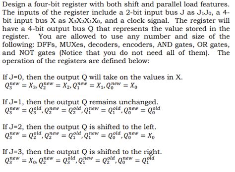 Solved Design A Four Bit Register With Both Shift And