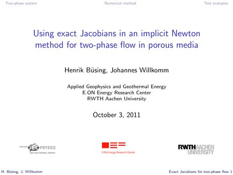Pdf Using Exact Jacobians In An Implicit Newton Method For Solving