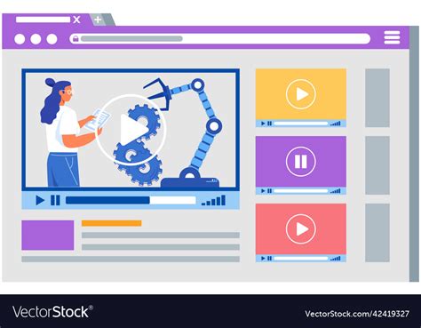 Businesswoman Working With Business Process Vector Image