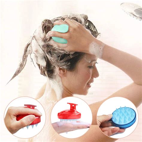 Silicone Shampoo Scalp Brush Shower Body Washing Hair Massage Brush Bath Spa Facial Cleansing