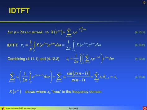 Ppt Lecture 4 Frequency Domain Representation Dtft Idtft Dft