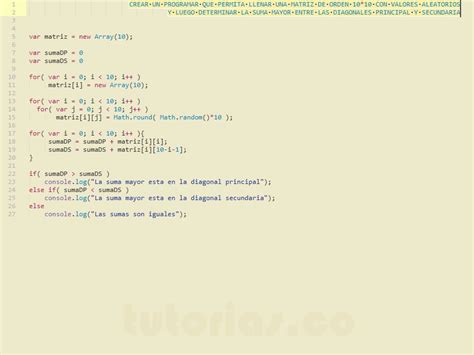 Ciclo For Javascript Mayor Suma Diagonales