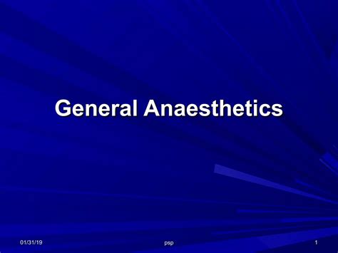 General Anaesthetics Ppt