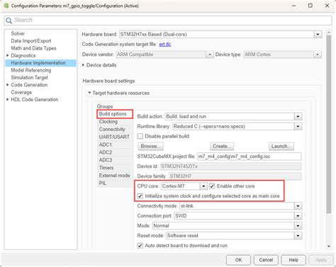 Getting Started With STM32H7xx Based Dual Core Boards MATLAB